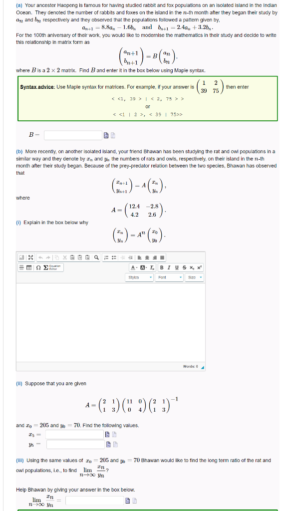 Solved (a) Your ancester Haopeng is famous for having | Chegg.com