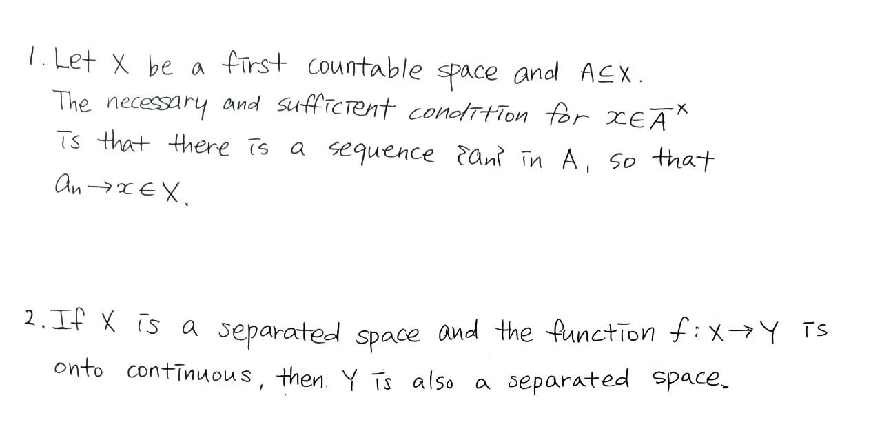 Solved Х 1. Let X be a first countable space and ASX. X . | Chegg.com