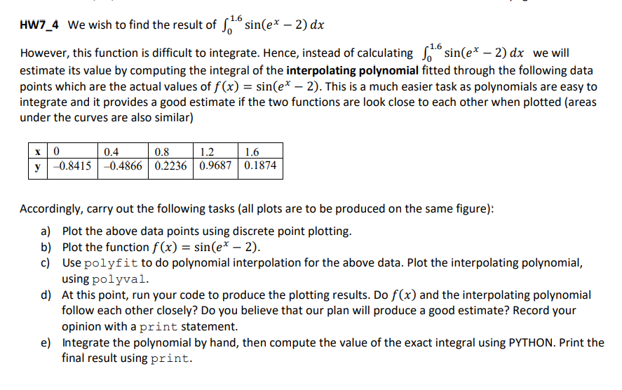 Solved HW7_4 ﻿We wish to find the result of | Chegg.com