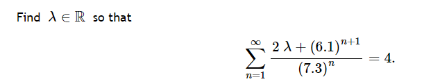 Solved Find \\( \\lambda \\in \\mathbb{R} \\) so that \\[ | Chegg.com