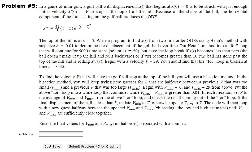 Solved Problem #5: In a game of mini-golf, a golf ball with | Chegg.com