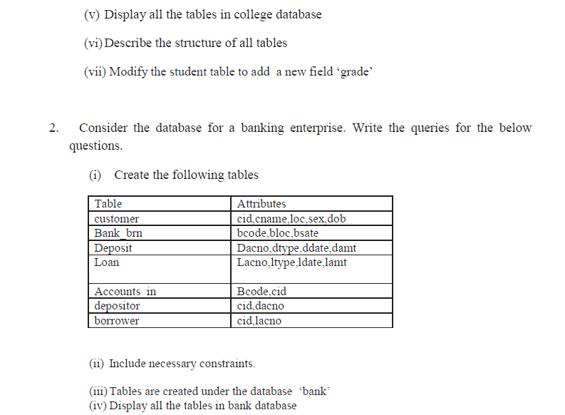 Solved 1. Consider the database for a college and design an | Chegg.com