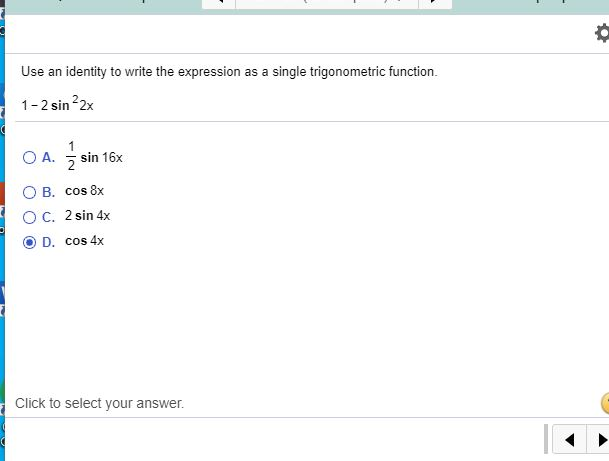 Solved Use an identity to write the expression as a single | Chegg.com