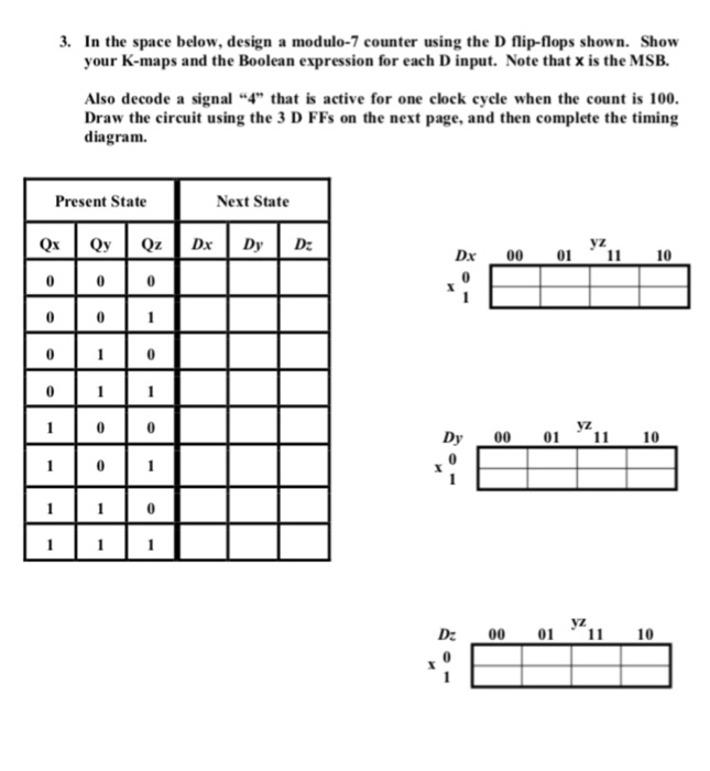 Solved 3. In the space below, design a modulo-7 counter | Chegg.com