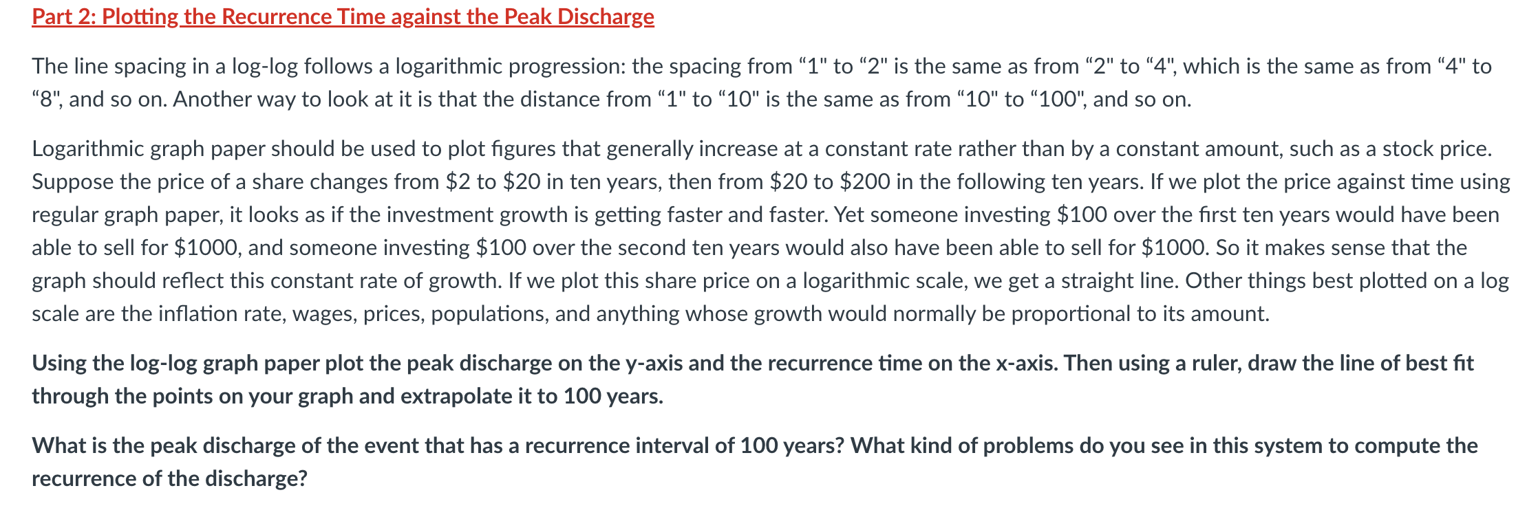 Part 2: Plotting the Recurrence Time against the Peak | Chegg.com