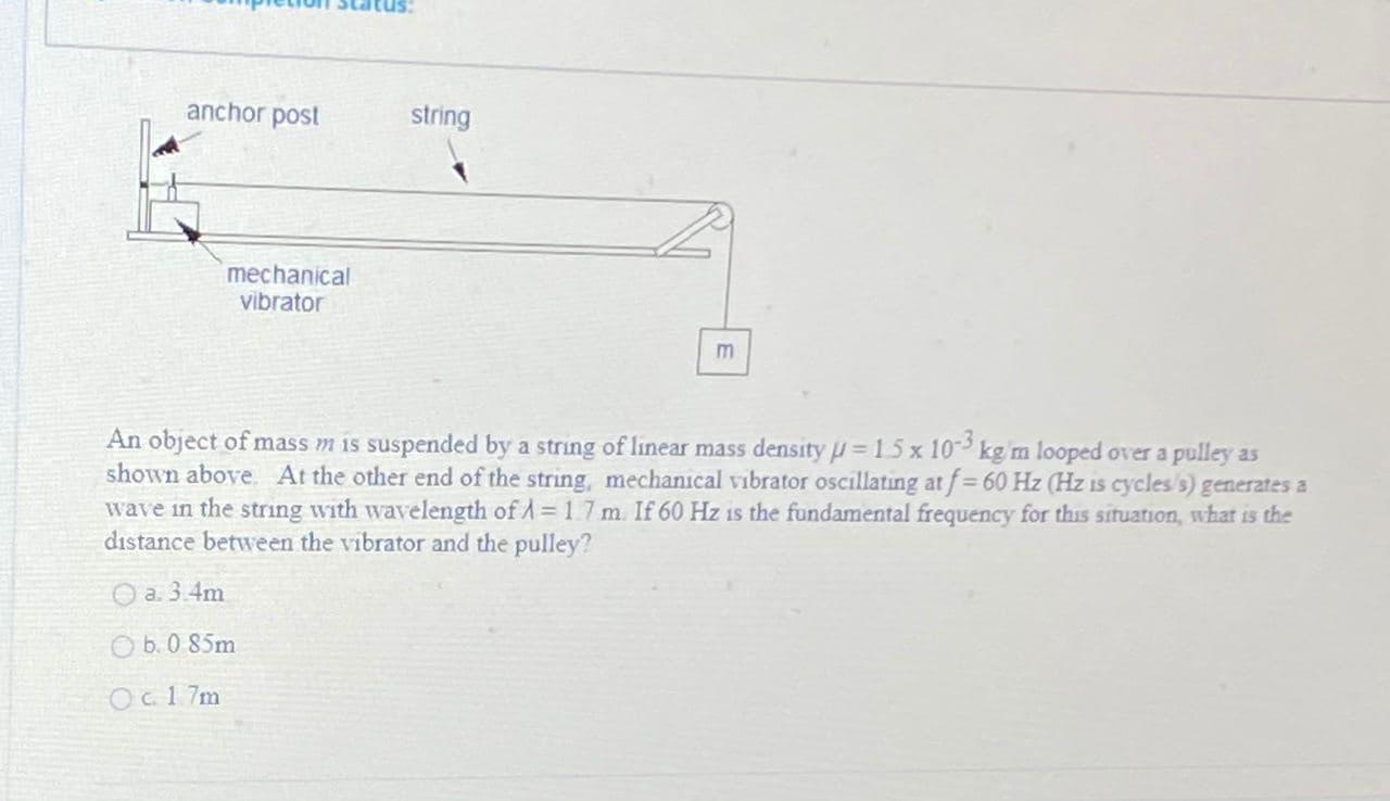 Solved anchor post string mechanical vibrator An object of | Chegg.com