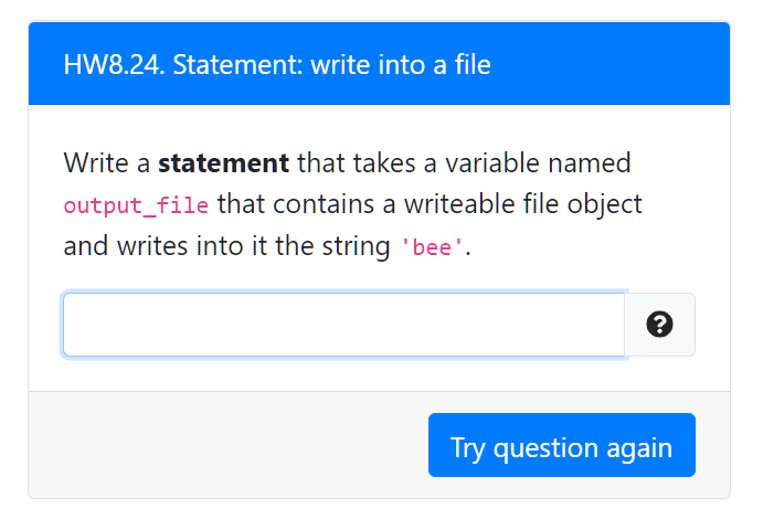 Solved: HW8.24. Statement: Write Into A File Write A State... | Chegg.com