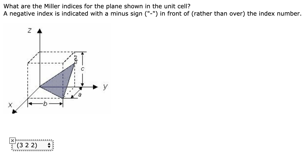 Solved What are the Miller indices for the plane shown in | Chegg.com