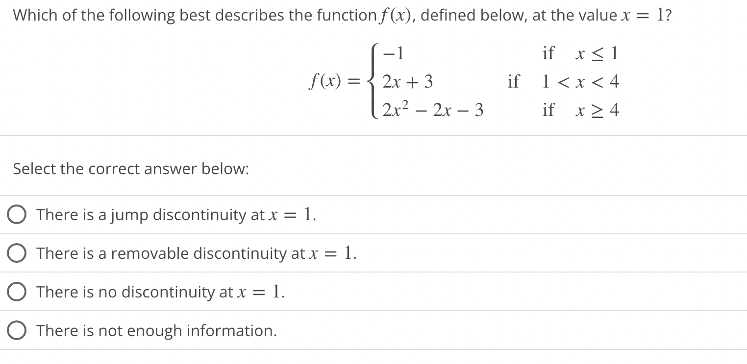 Solved Which of the following best describes the function | Chegg.com