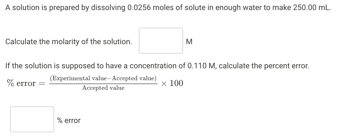 Solved A solution is prepared by dissolving 0.0256 moles of | Chegg.com