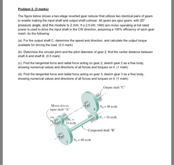 Solved The figure below shows a two-stage reverted gear | Chegg.com