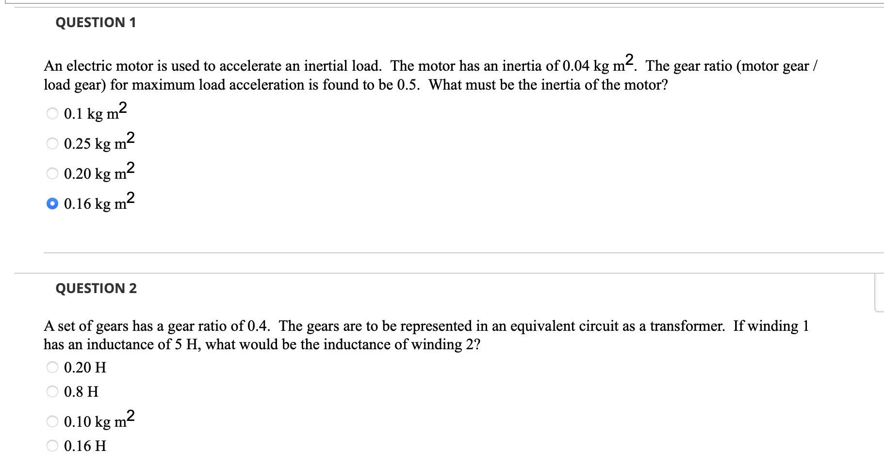 Solved An electric motor is used to accelerate an inertial | Chegg.com