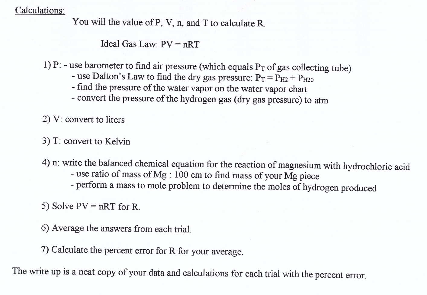 Solved The Universal Gas Constant (R) Purpose: To find the | Chegg.com