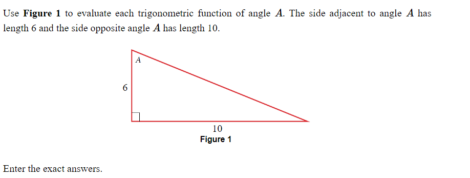 Solved Use Figure 1 ﻿to evaluate each trigonometric function | Chegg.com
