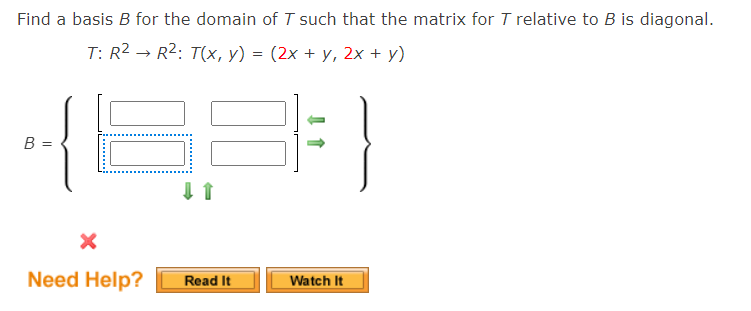 Solved Find a basis B for the domain of T such that the | Chegg.com