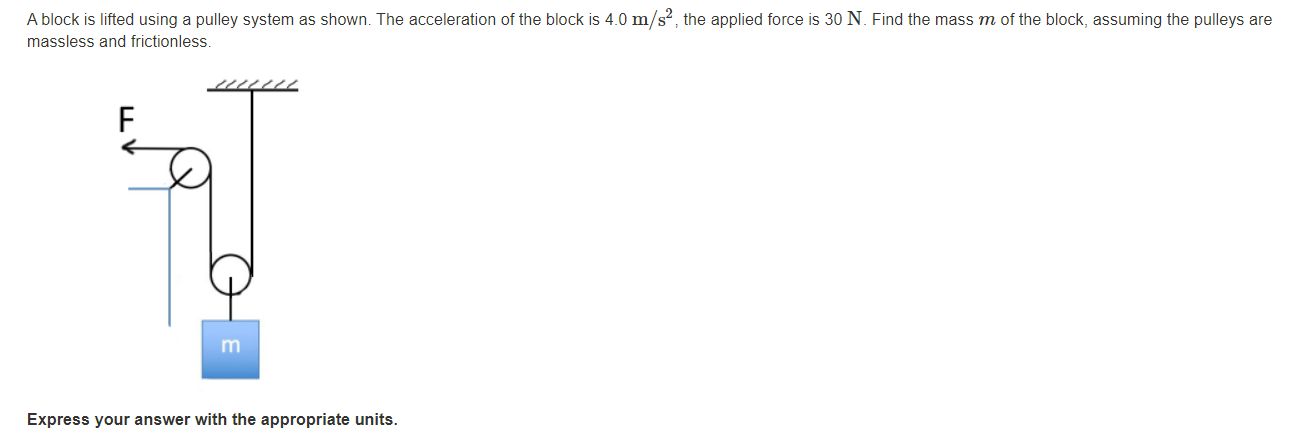 Solved A block is lifted using a pulley system, as shown. | Chegg.com