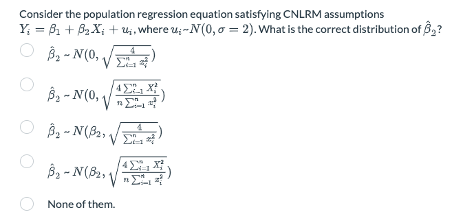Solved Consider the population regression equation | Chegg.com