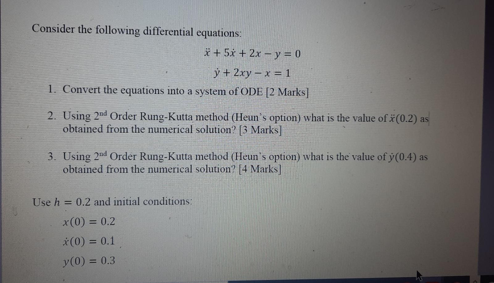 Solved Consider the following differential equations: | Chegg.com