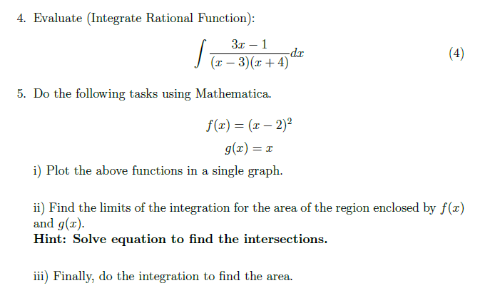 Solved 4. Evaluate (Integrate Rational Function): 3х – 1 -dr | Chegg.com
