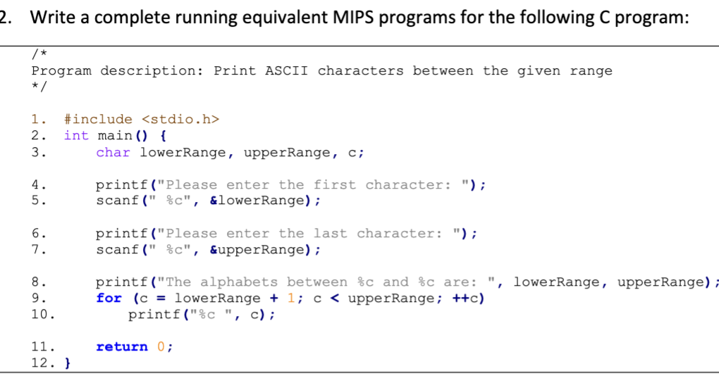 Solved instructions:• The variables, lowerRange and | Chegg.com