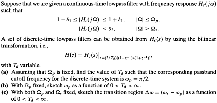 Solved Suppose that we are given a continuous-time lowpass | Chegg.com
