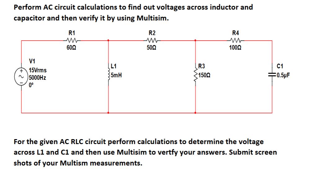 Solved Perform AC circuit calculations to find out voltages | Chegg.com
