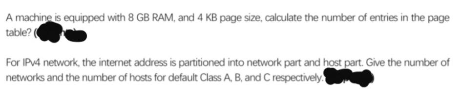 Solved A machine is equipped with 8 GB RAM, and 4 KB page | Chegg.com