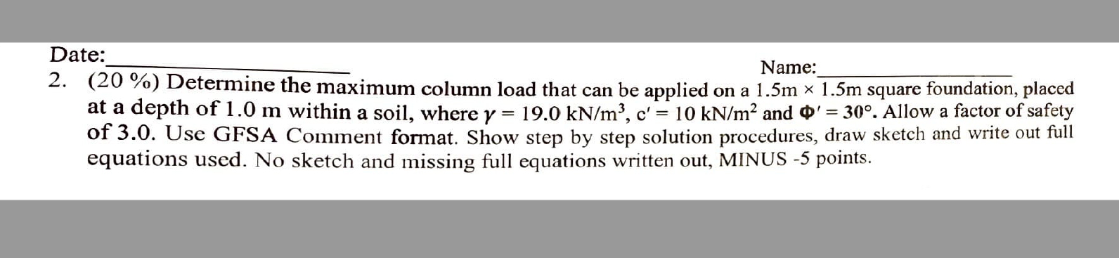 Solved Date: 2. (20\%) Determine the maximum column load | Chegg.com