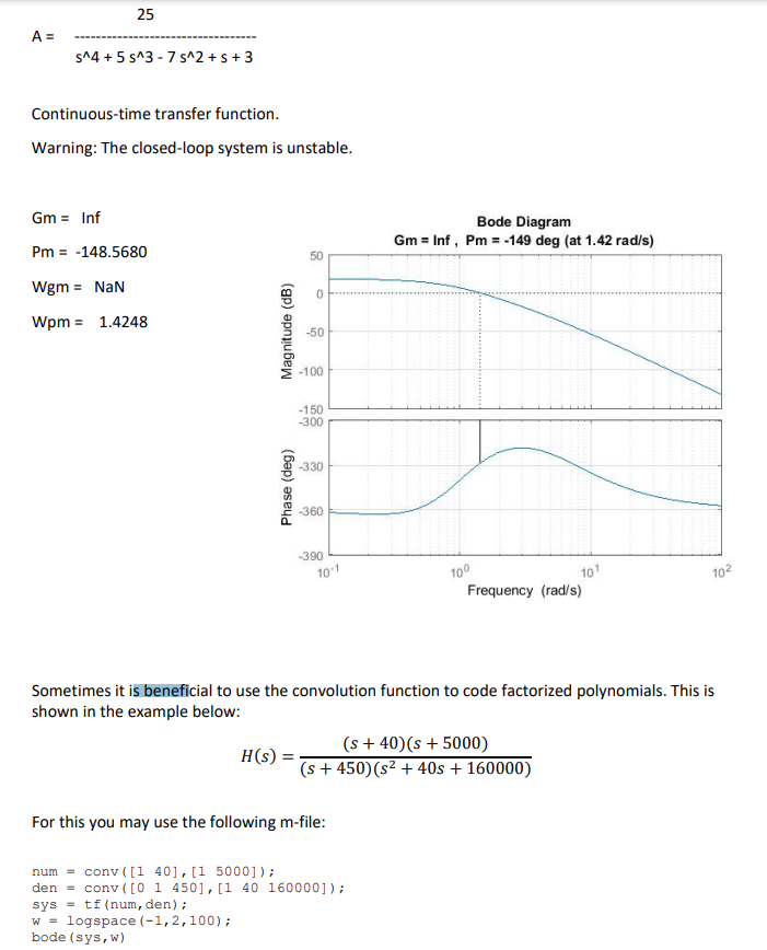 Solved For this assignment, prepare and turn in Bodé plots | Chegg.com