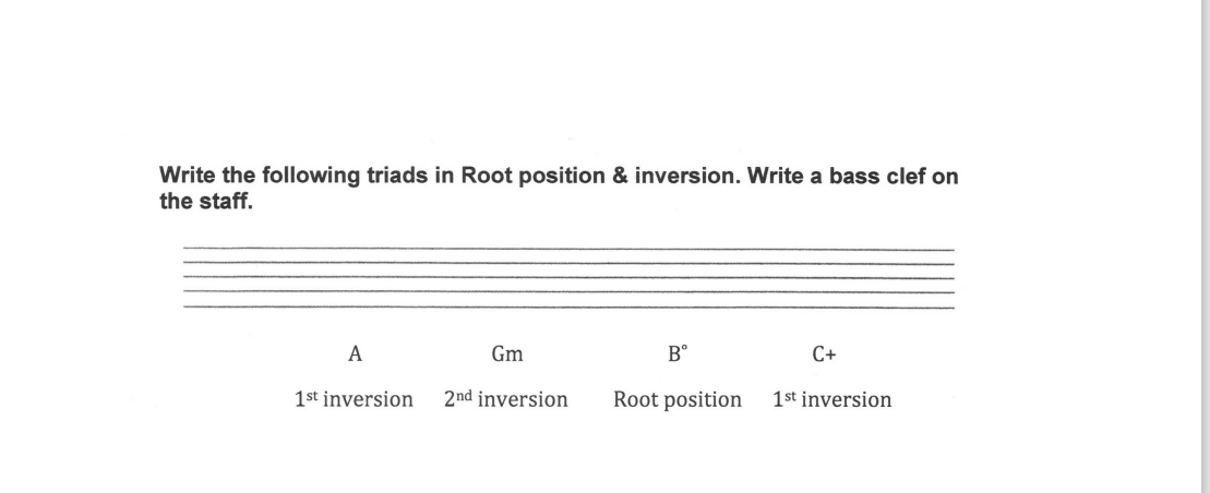 Solved Write the following triads in Root position & | Chegg.com