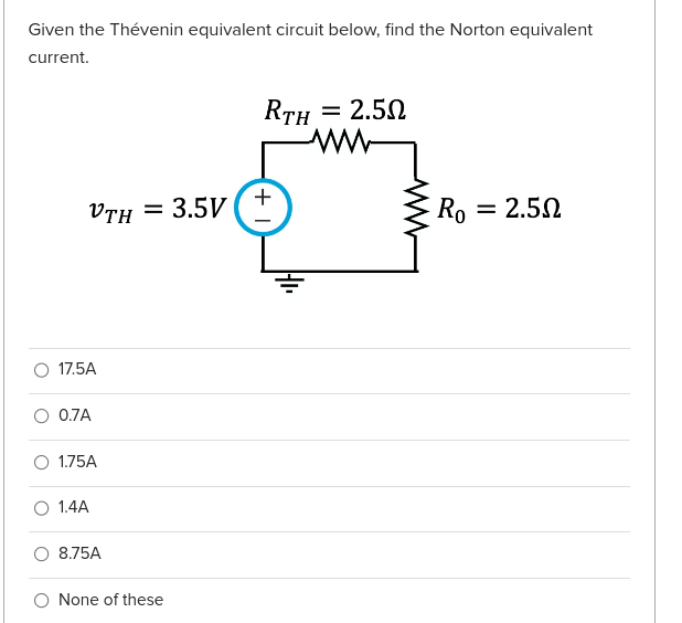 Solved Given the Thévenin equivalent circuit below, find the | Chegg.com