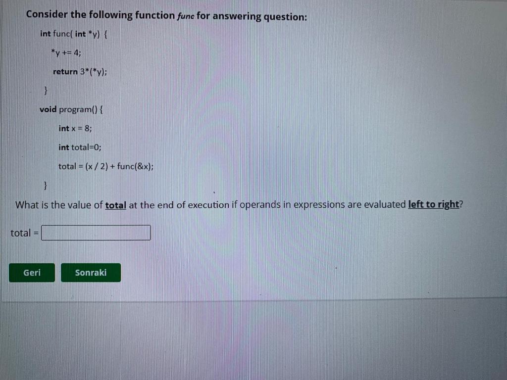 Solved Consider the following function func for answering | Chegg.com