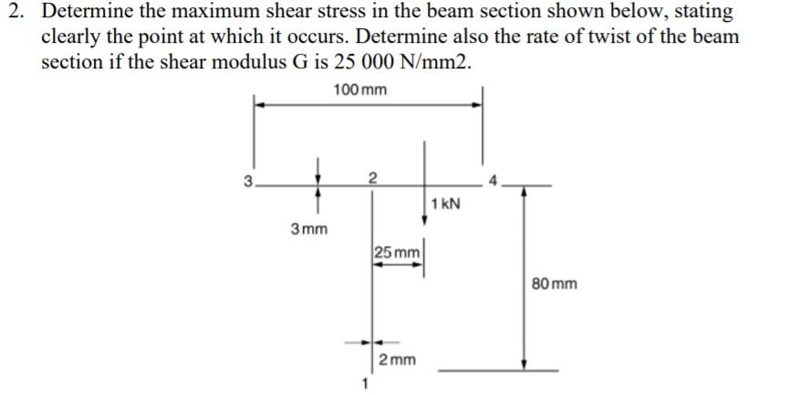 Solved 2. Determine the maximum shear stress in the beam | Chegg.com