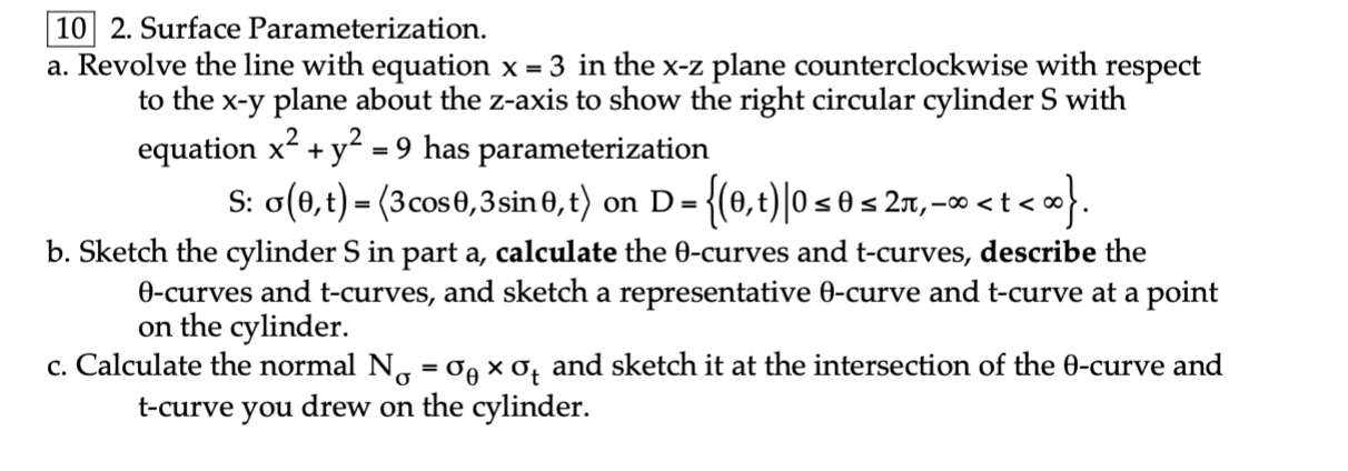 Solved = = sos 10 2. Surface Parameterization. a. Revolve | Chegg.com