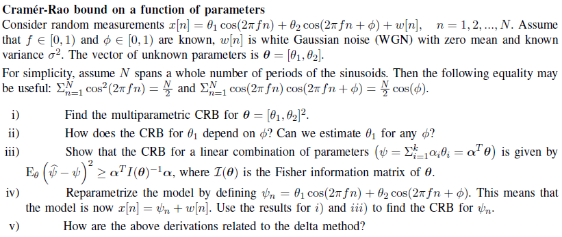 Solved Cramér-Rao bound on a function of parameters Consider | Chegg.com
