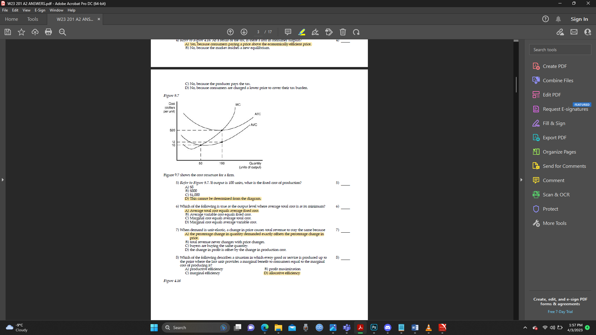 Solved W23 201 A2 Due April 4th (Hard copy at the beginning | Chegg.com