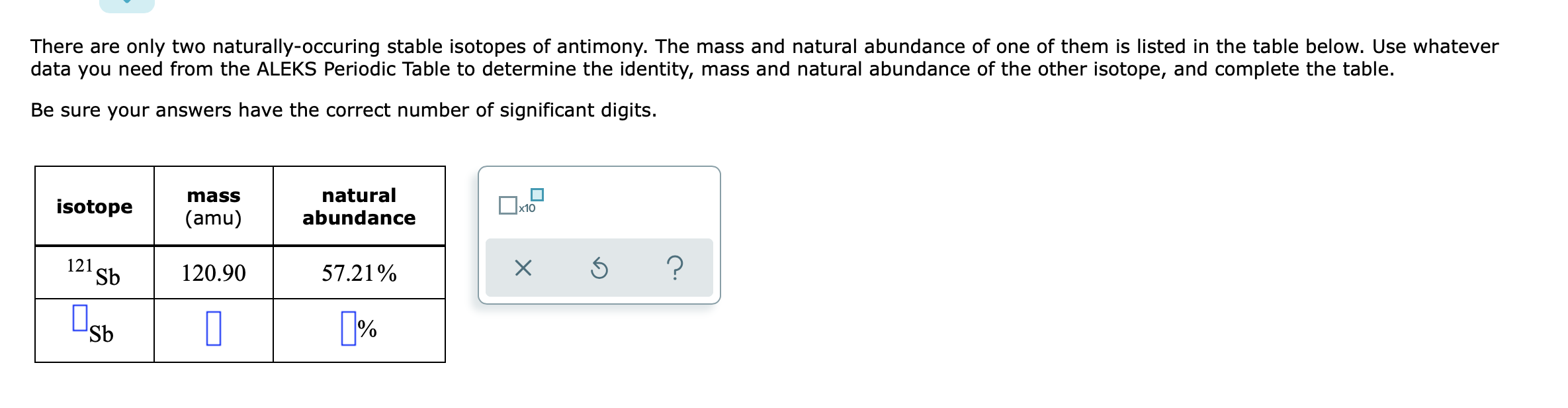 Solved There are only two naturally-occuring stable isotopes | Chegg.com