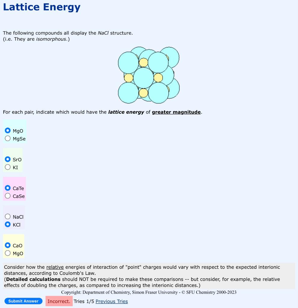Solved The following compounds all display the NaCl | Chegg.com