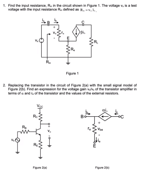 Solved 1. Find the input resistance, Rin in the circuit | Chegg.com