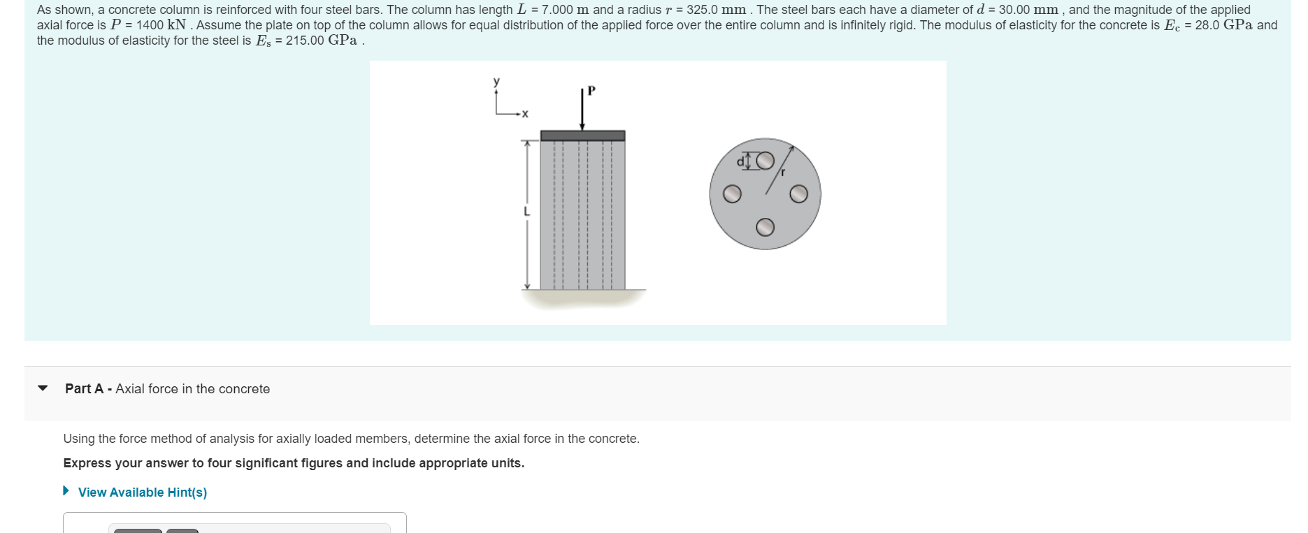 Solved the modulus of elasticity for the steel is | Chegg.com