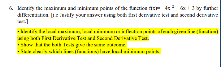 Solved Identify the maximum and minimum points of the | Chegg.com