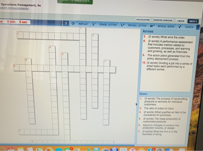 Solved Operations Management, 9e CALCULATOR PRINTER VERSION | Chegg.com