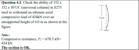 Solved Question 4.3: Check the ability of 152 x 152 x 30 UC | Chegg.com