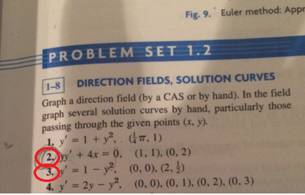 Solved Fig. 9. Euler method: Appr PROBLEM SET 1.2 1-8 | Chegg.com