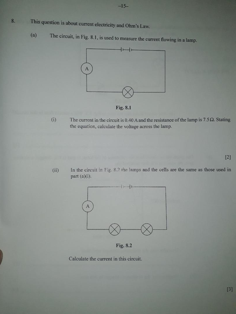 Solved -15- This question is about current electricity and | Chegg.com