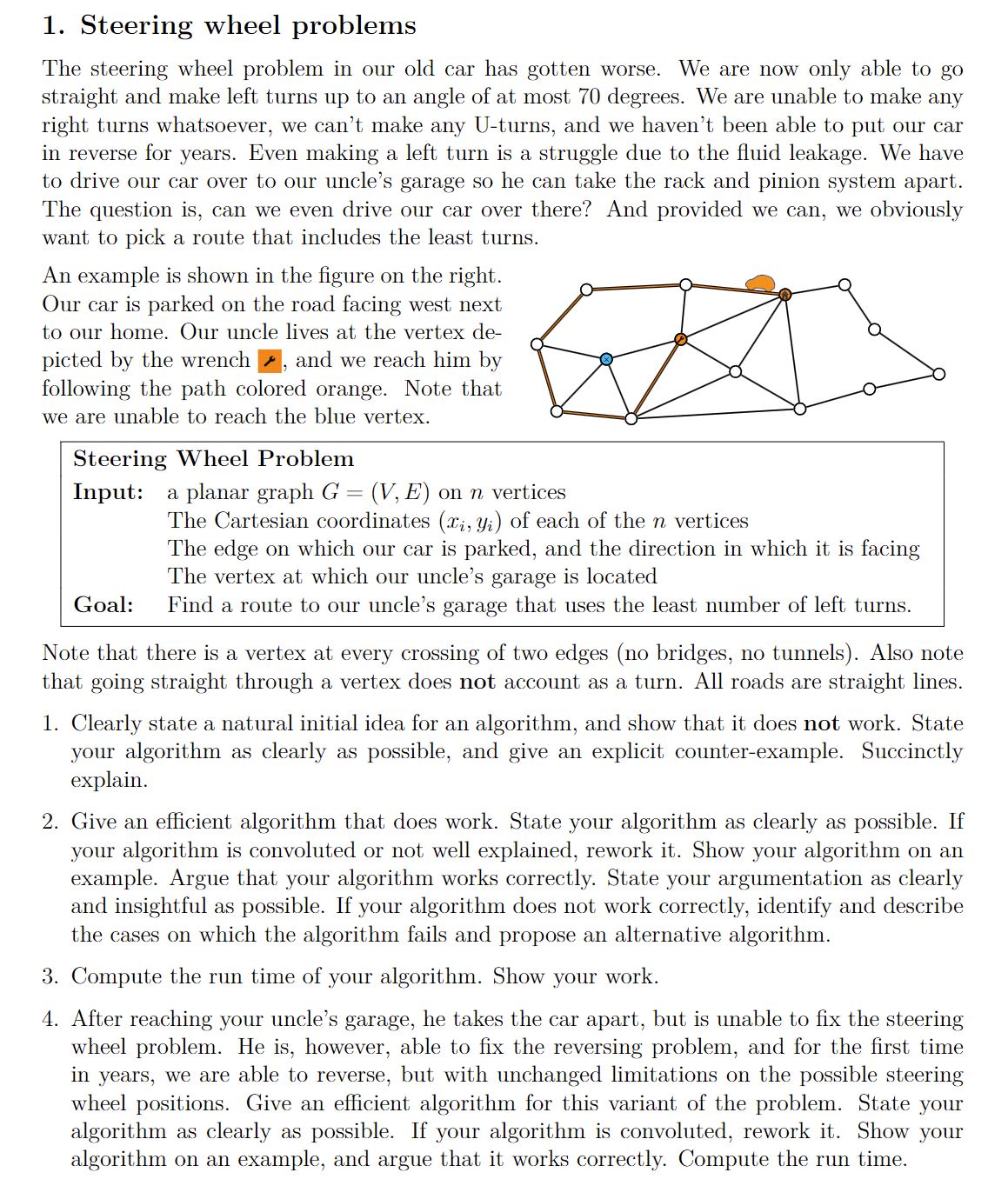 Solved Steering wheel problemsThe steering wheel problem in | Chegg.com