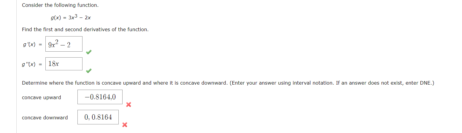 Solved Consider the following function. g(x) = 3x3 - 2x Find | Chegg.com