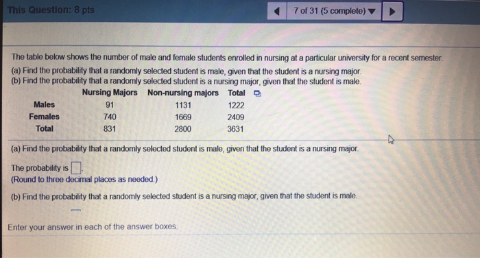 Solved Find the probability that randomly selected student | Chegg.com