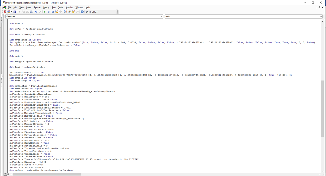 Solved API Solidworks Coding Can some one help me by | Chegg.com