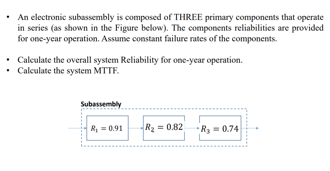 Solved An electronic subassembly is composed of THREE | Chegg.com